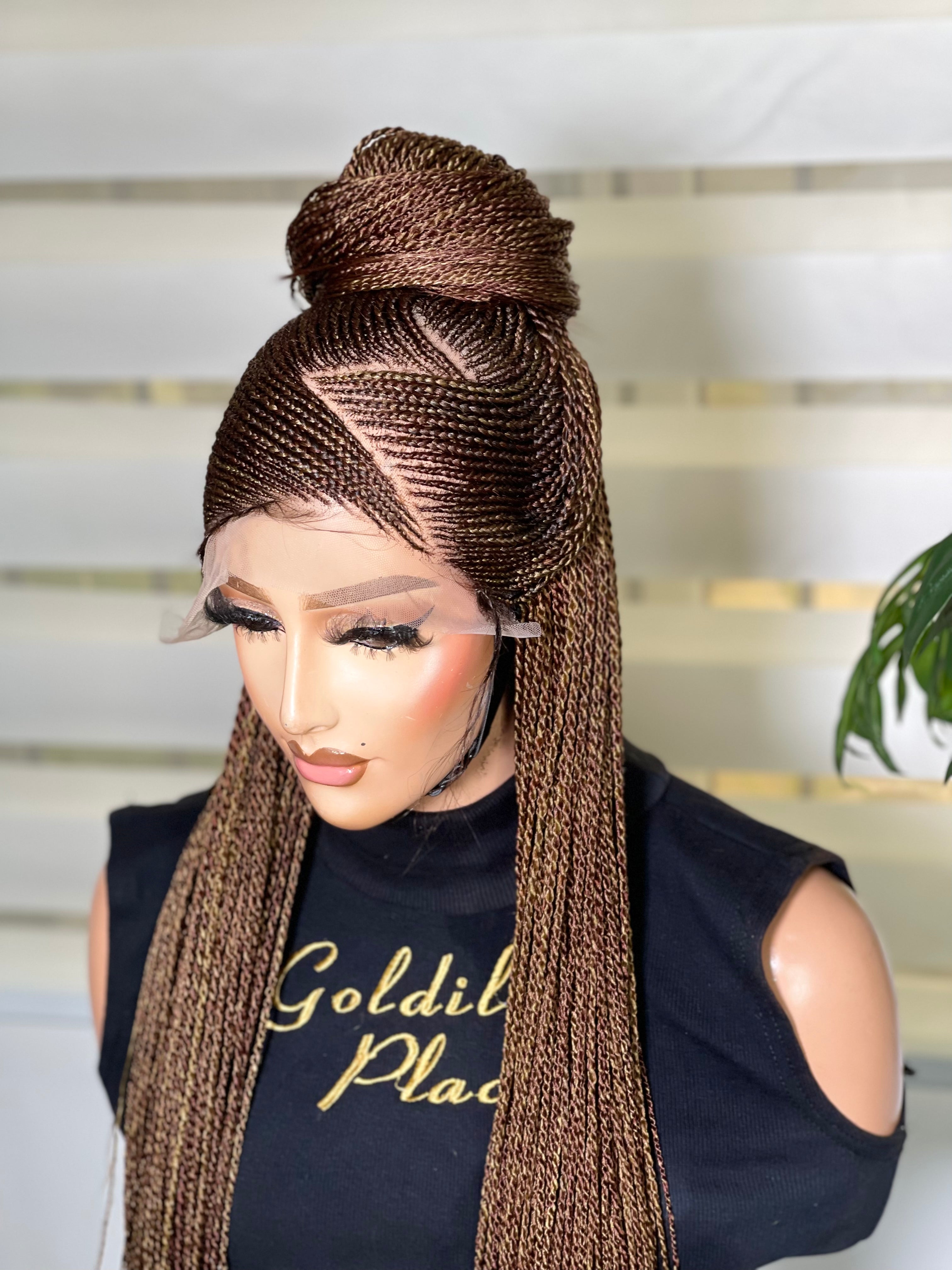 Zee micro braids unit- Cornrow Braided Wig – Goldiluxe Place