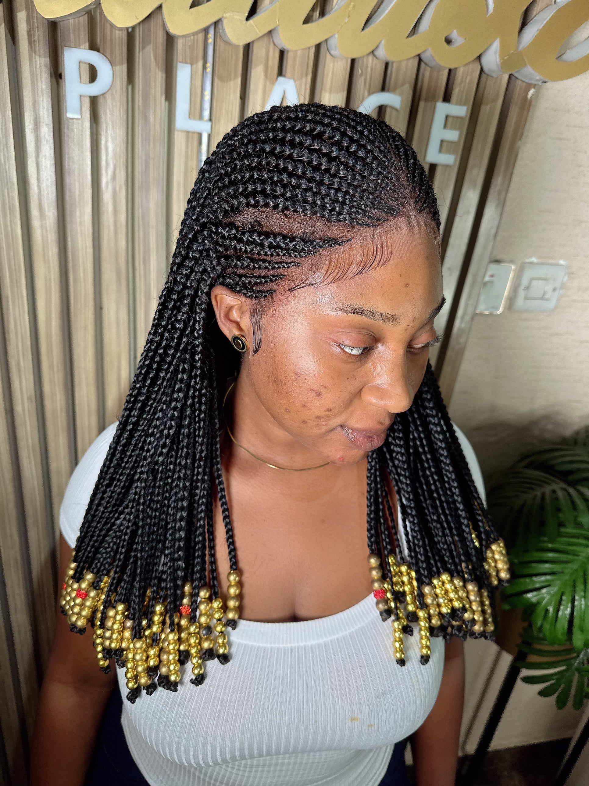 Tribal beaded cornrow - Braided Wig – Goldiluxe Place
