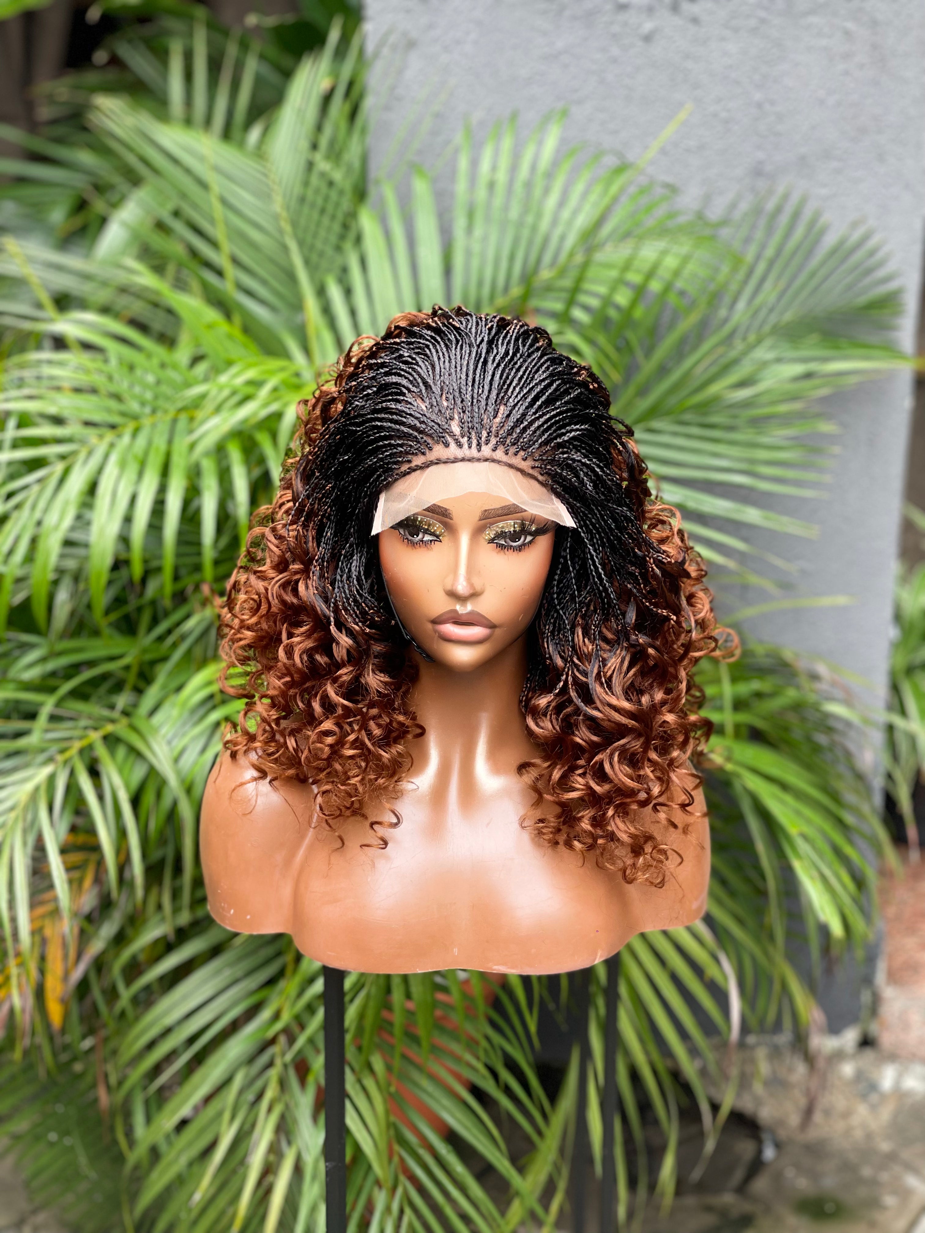 Micro braids unit - Braided Wig with curls – Goldiluxe Place