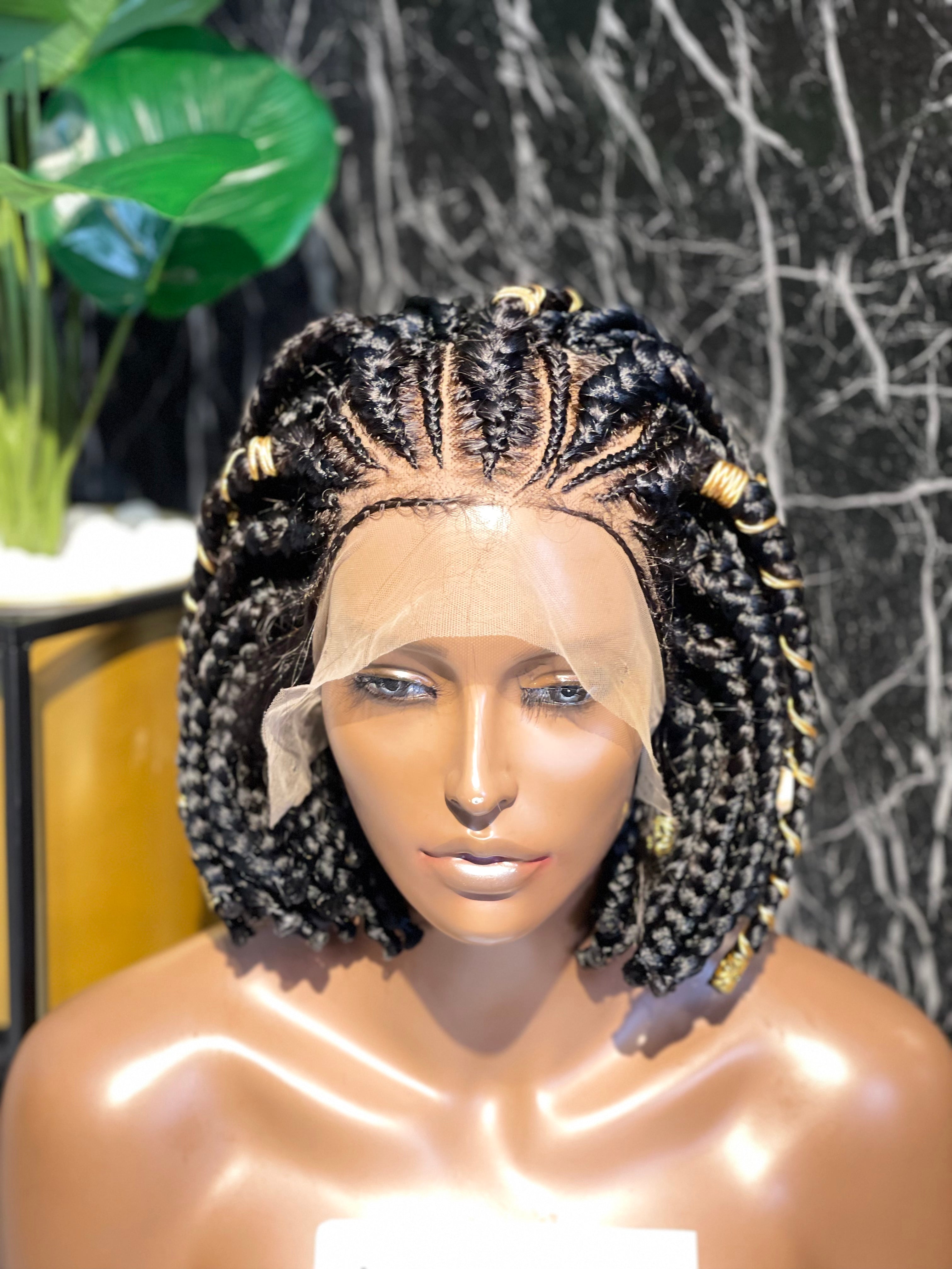 Gabby unit - Box Braid Cornrow - Braided Wig – Goldiluxe Place